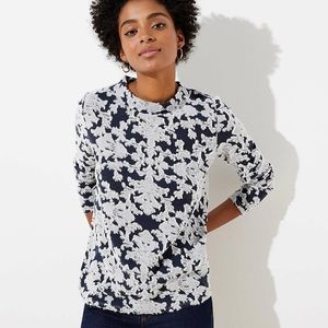 LOFT | Tops | Nwt Loft Petite Ruffled Mock Neck Tee | Poshmark